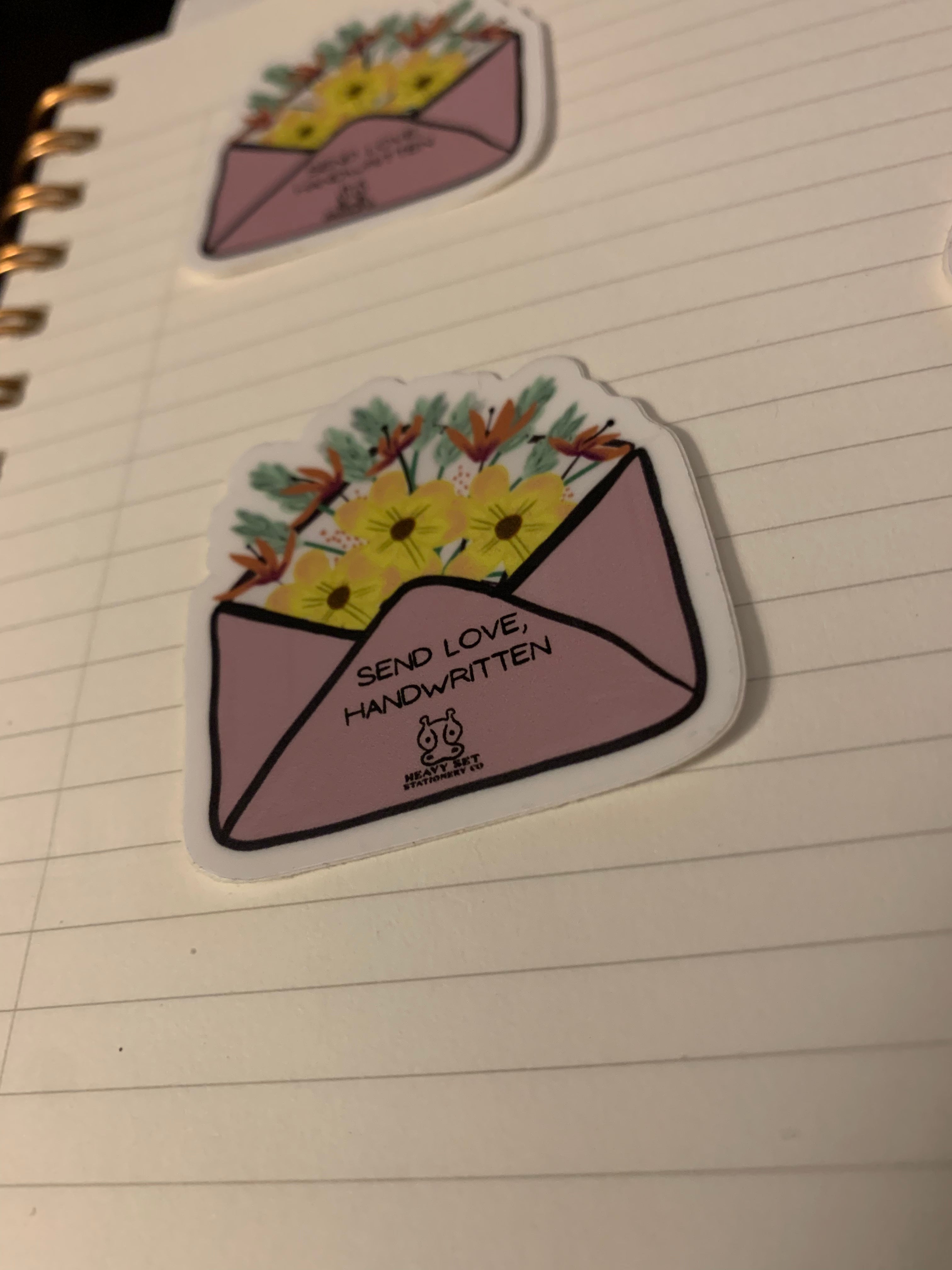 “Send Love, Handwritten” Sticker – Heavy Set Stationery Co